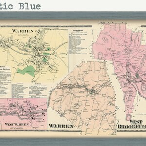 Towns of WARREN and WEST BROOKFIELD, Massachusetts 1870 Map - Etsy