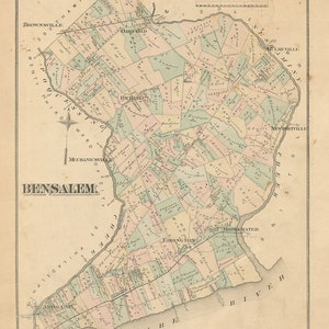 BENSALEM, Pennsylvania - 1876 Map - Etsy