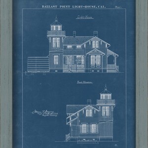 BALLAST POINT LIGHTHOUSE, California - Blueprint Drawing and Plan of ...