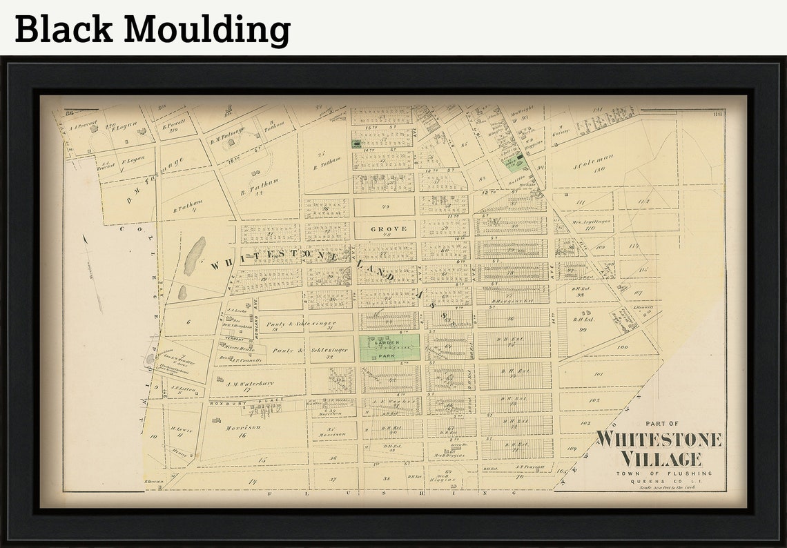 Whitestone Village Flushing New York 1873 Map Replica and | Etsy