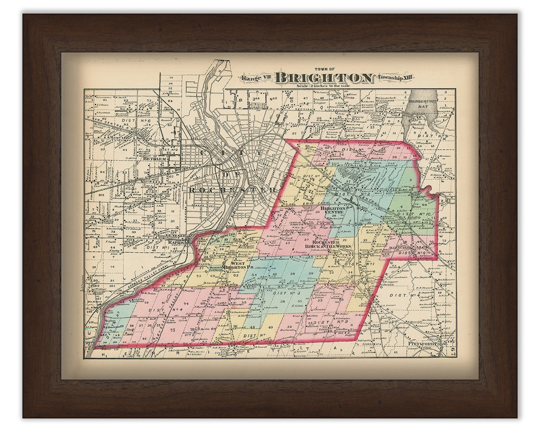 Town of BRIGHTON, New York 1872 Map - Etsy
