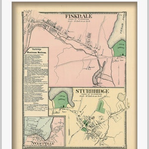 Village of STURBRIDGE, Massachusetts 1870 Map - Etsy