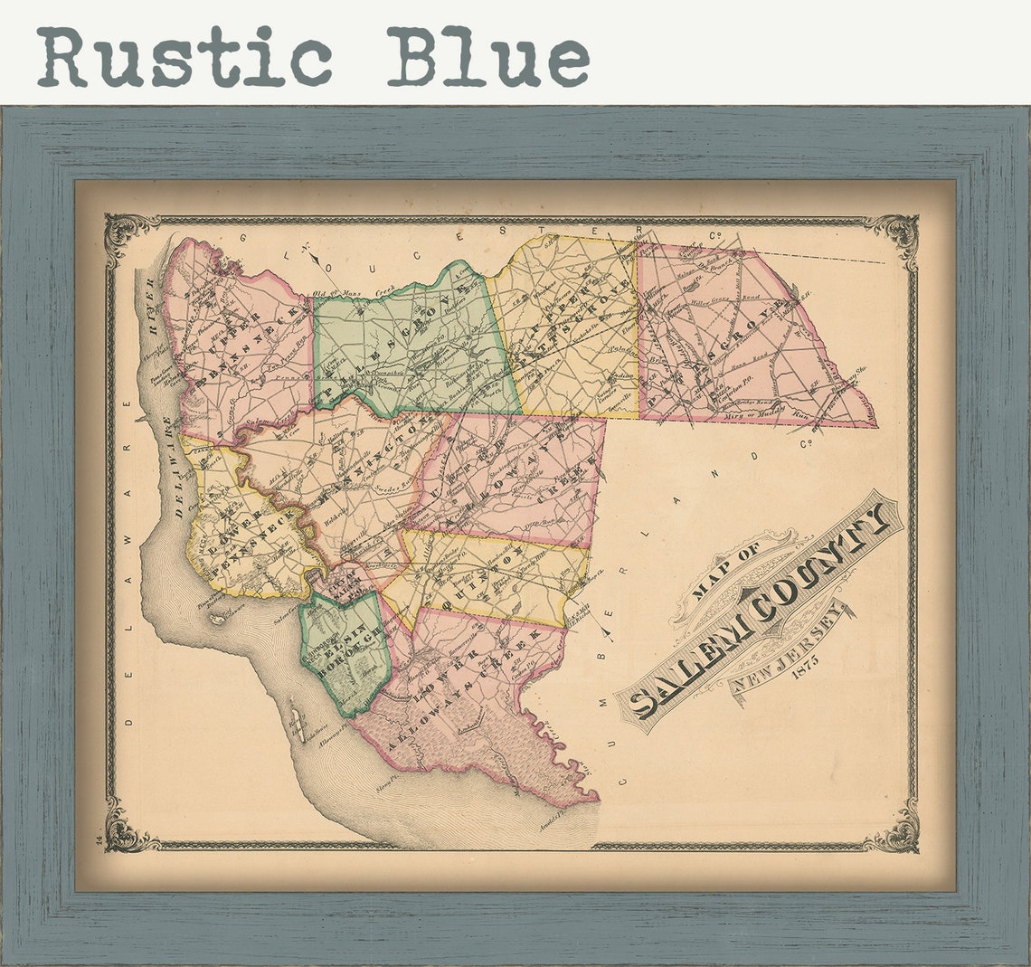 SALEM COUNTY New Jersey 1879 Map - Etsy
