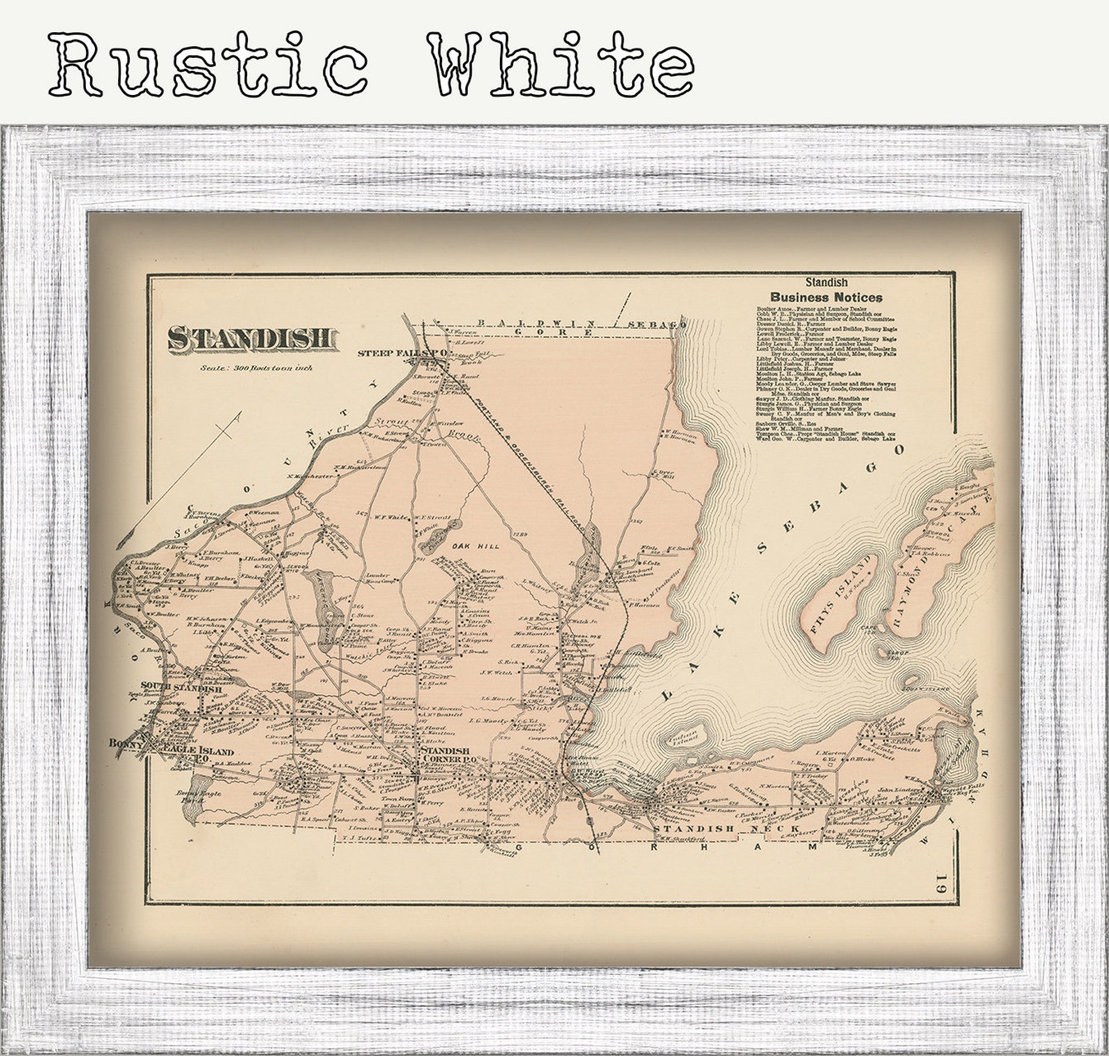 STANDISH, Maine 1871 Map, Replica or Genuine ORIGINAL - Etsy