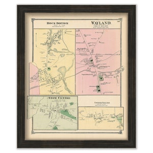 Villages of STOW and WAYLAND, Massachusetts 1875 Map - Etsy