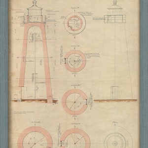 COVE POINT LIGHTHOUSE, Maryland - Drawing and Plan of the Lighthouse as ...