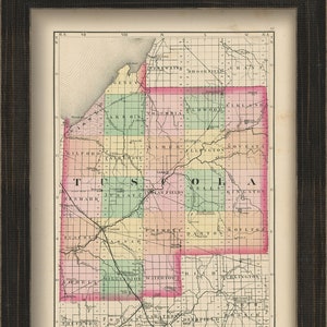 TUSCOLA COUNTY, Michigan 1873 Map - Replica or Genuine Original - Etsy
