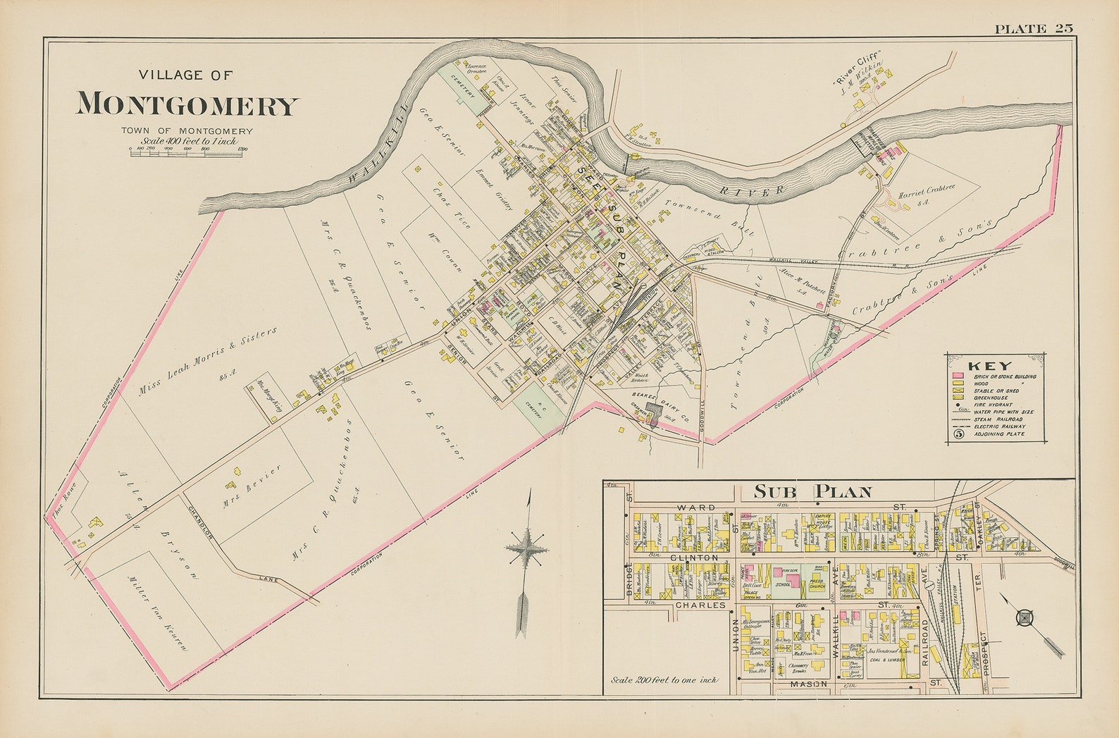 Village of MONTGOMERY New York 1903 Map Replica or Genuine - Etsy