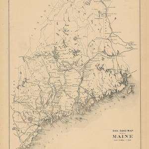 Railroad Map of Maine 1890, Replica or GENUINE ORIGINAL - Etsy