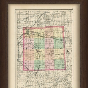 INGHAM COUNTY, Michigan 1873 Map - Replica or Genuine Original - Etsy