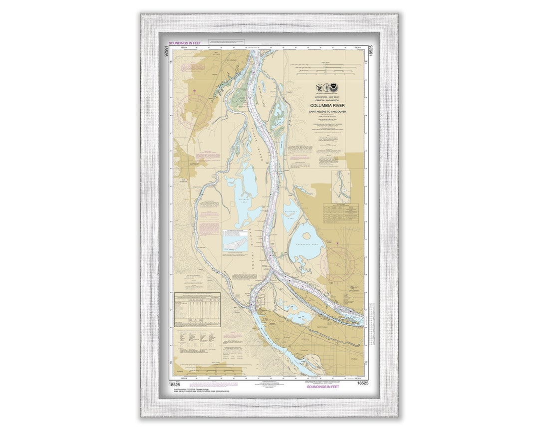PORTLAND, Oregon - Nautical Chart Published in 2016 - Etsy