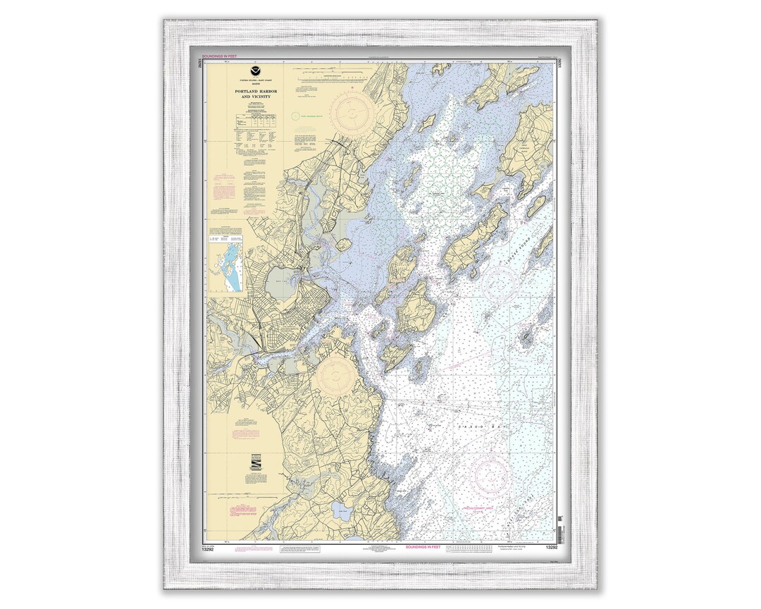 PORTLAND HARBOR, Maine - Nautical Chart 2002 - Etsy