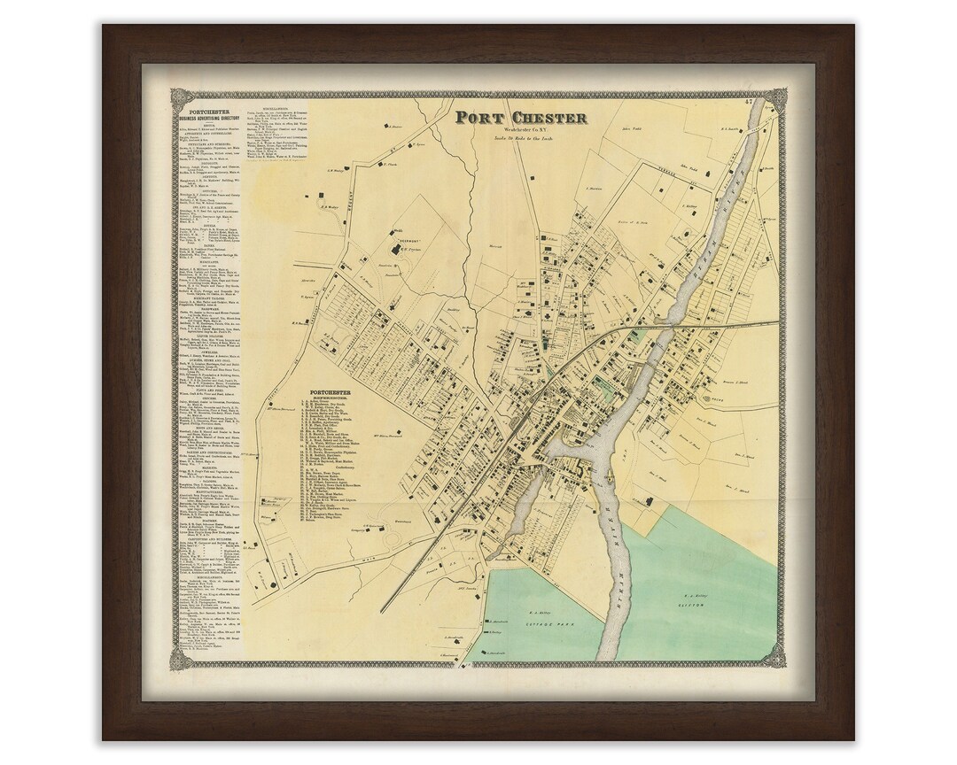 Village of PORT CHESTER, New York 1868 Map - Etsy