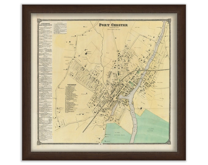 Village of PORT CHESTER, New York 1868 Map - Etsy
