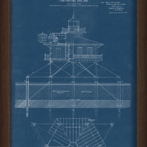 LOVE POINT LIGHTHOUSE, Maryland - Blueprint Drawing and Plan of the ...