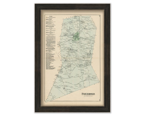 FREEHOLD New Jersey 1873 Map Replica or Genuine ORIGINAL | Etsy