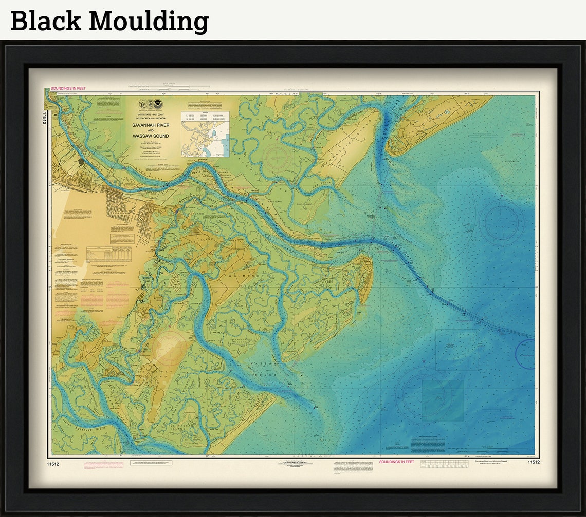 SAVANNAH RIVER, GEORGIA - 2015 Bathymetry Nautical Chart - Etsy