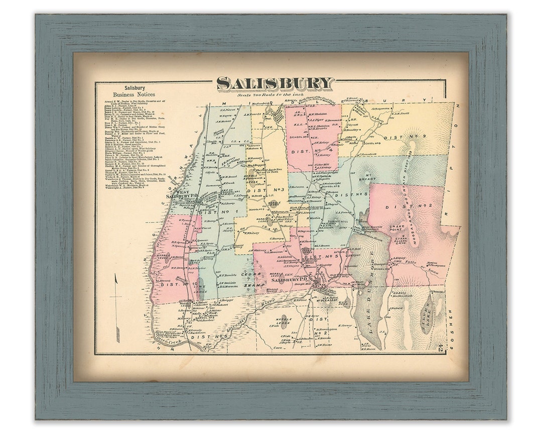 SALISBURY, Vermont - 1871 Map - Etsy