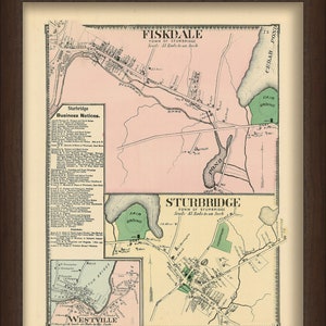Village of STURBRIDGE, Massachusetts 1870 Map - Etsy