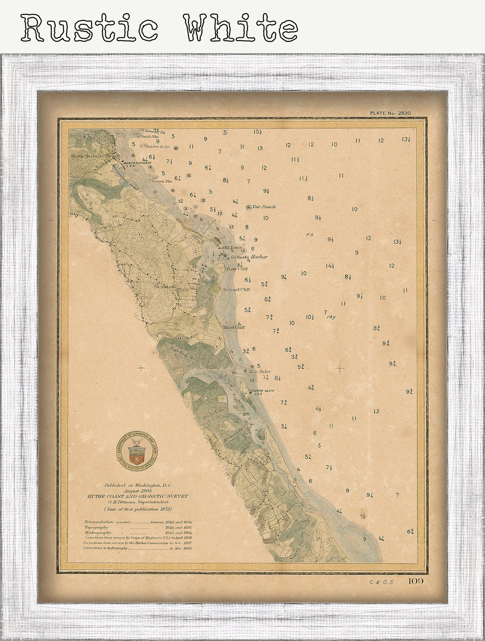 HUMAROCK as an ISLAND, Scituate, Massachusetts 1905 Chart - Etsy