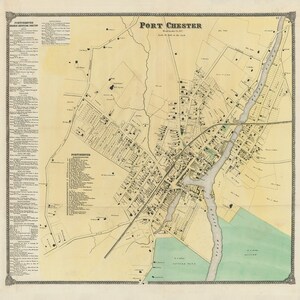 Village of PORT CHESTER, New York 1868 Map - Etsy