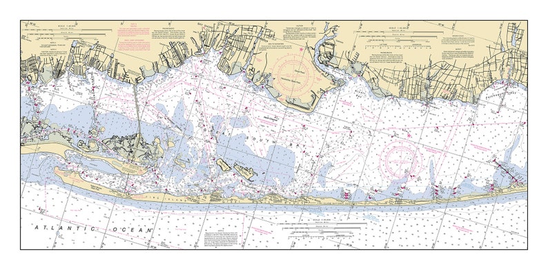 Fire Island Inlet to Watch Hill, Great South Bay, Long Island New York ...