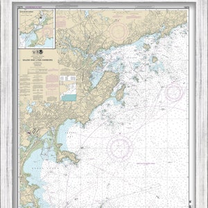 SALEM and LYNN HARBORS, Massachusetts - 2013 Nautical Chart - Etsy