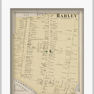 Village of HADLEY, Massachusetts 1873 Map - Etsy