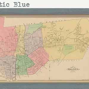 MALDEN, Massachusetts 1889 Map - Replica or Genuine ORIGINAL - Etsy