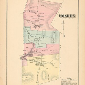 GOSHEN, Vermont - 1871 Map - Etsy