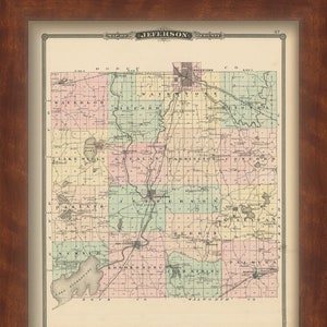 JEFFERSON COUNTY, Wisconsin 1878 Map, Replica or Genuine Original - Etsy