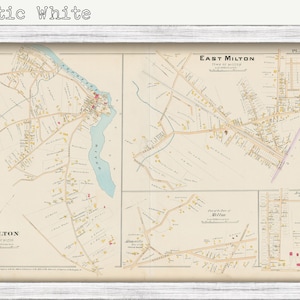 Villages of MILTON and EAST MILTON, Massachusetts 1888 Map - Etsy
