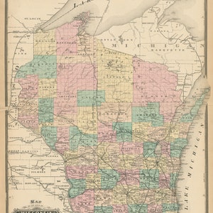 BUFFALO COUNTY, Wisconsin 1878 Map, Replica or Genuine Original - Etsy