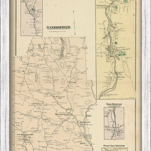 SANDISFIELD, Massachusetts 1871 Map - Replica or Genuine ORIGINAL - Etsy