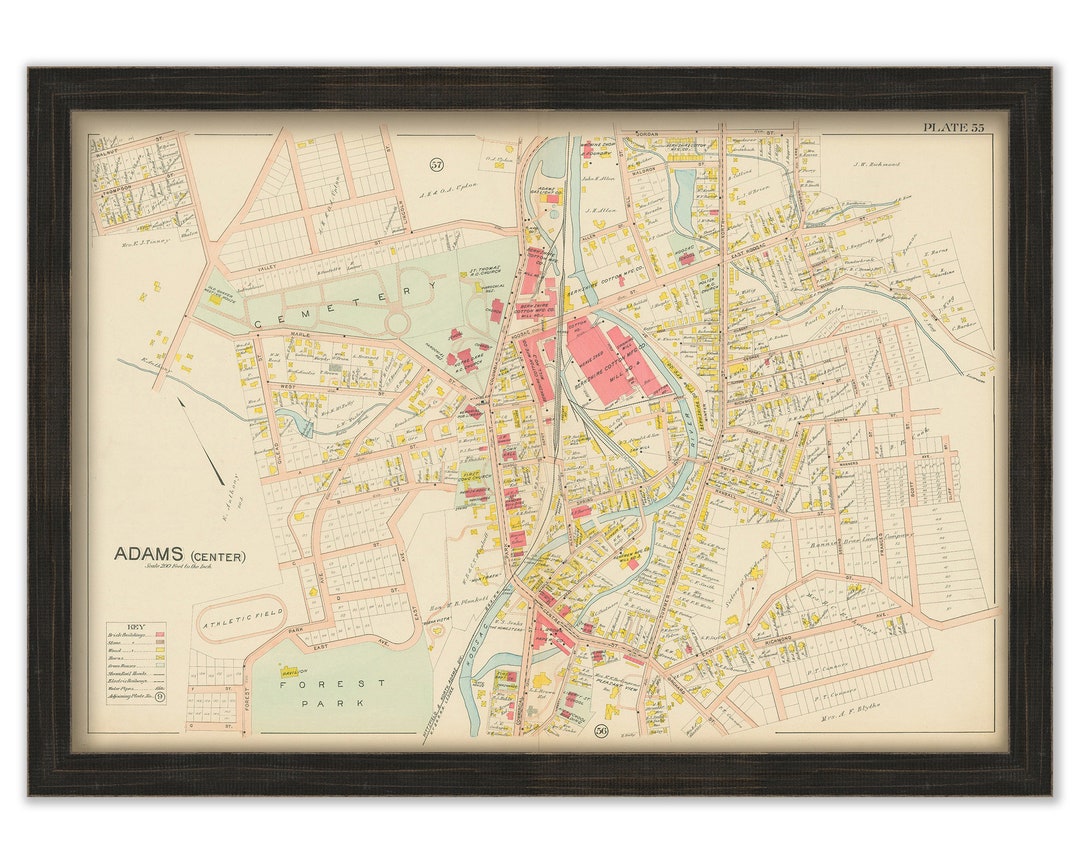ADAMS Center, Massachusetts 1904 Map - Replica or Genuine Original - Etsy
