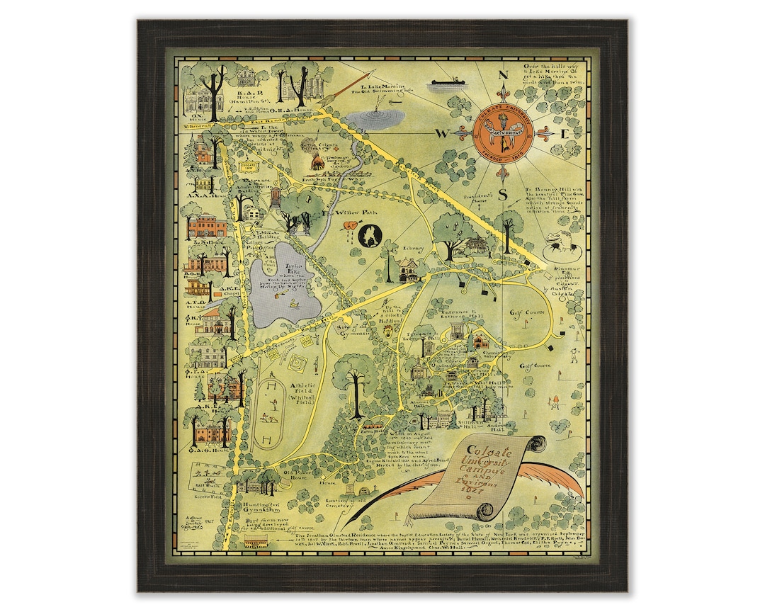 COLGATE UNIVERSITY, New York - 1927 Map - Etsy