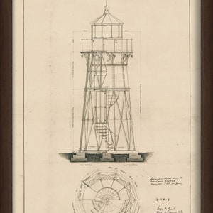 MOBILE POINT LIGHTHOUSE, Alabama - Drawing and Plan of the Lighthouse ...
