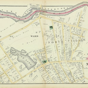 City of NEWTON, NEWTONVILLE/NONANTUM, Massachusetts 1874 Map - Etsy