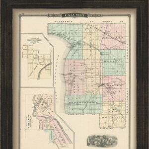 CALUMET COUNTY Wisconsin 1878 Map Replica or Genuine - Etsy