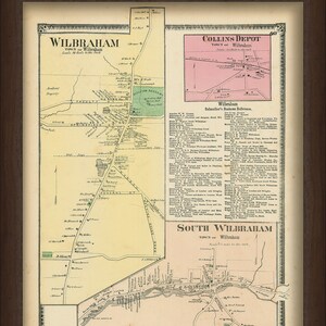 Village of WILBRAHAM, Massachusetts 1870 Map - Etsy