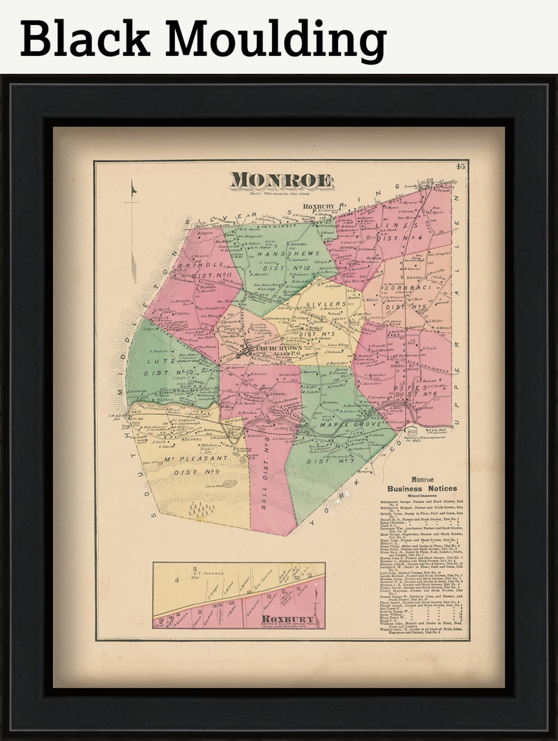 MONROE, Pennsylvania 1872 Map - Replica or Genuine ORIGINAL - Etsy