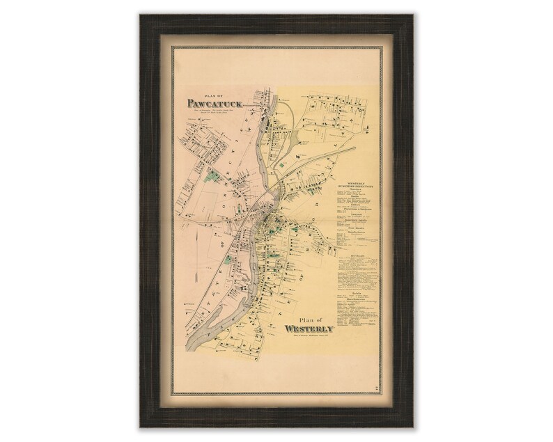 PAWCATUCK VILLAGE, STONINGTON, Connecticut, 1868 Map - Etsy