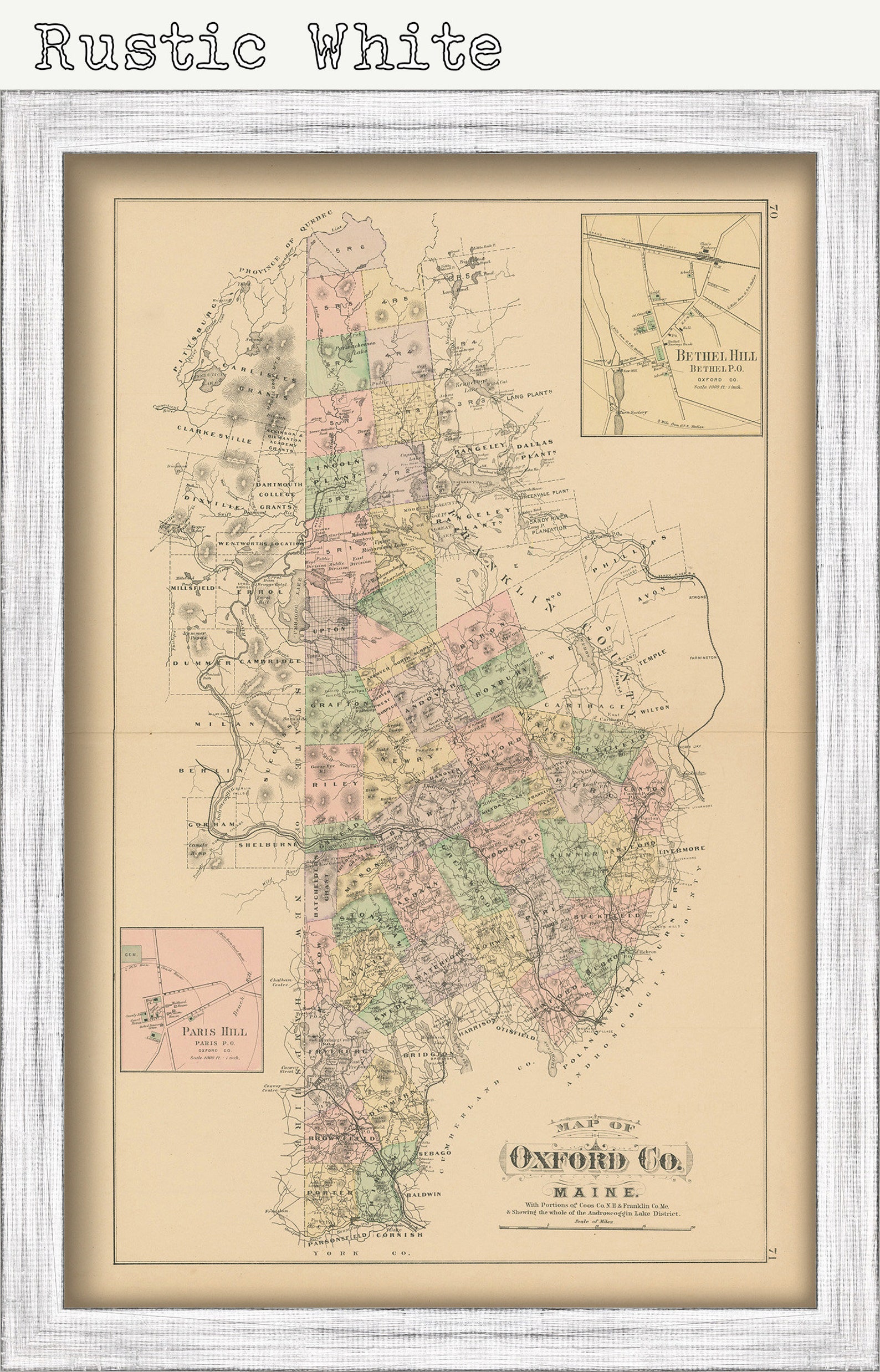 OXFORD County, Maine 1890 Map, Replica or GENUINE ORIGINAL - Etsy