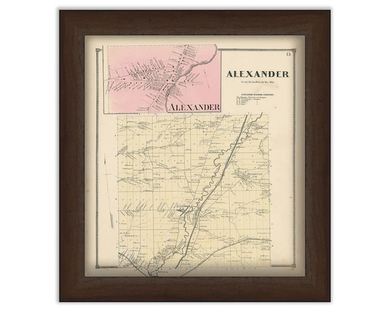 Town and Village of ALEXANDER Genesee County New York 1866 | Etsy