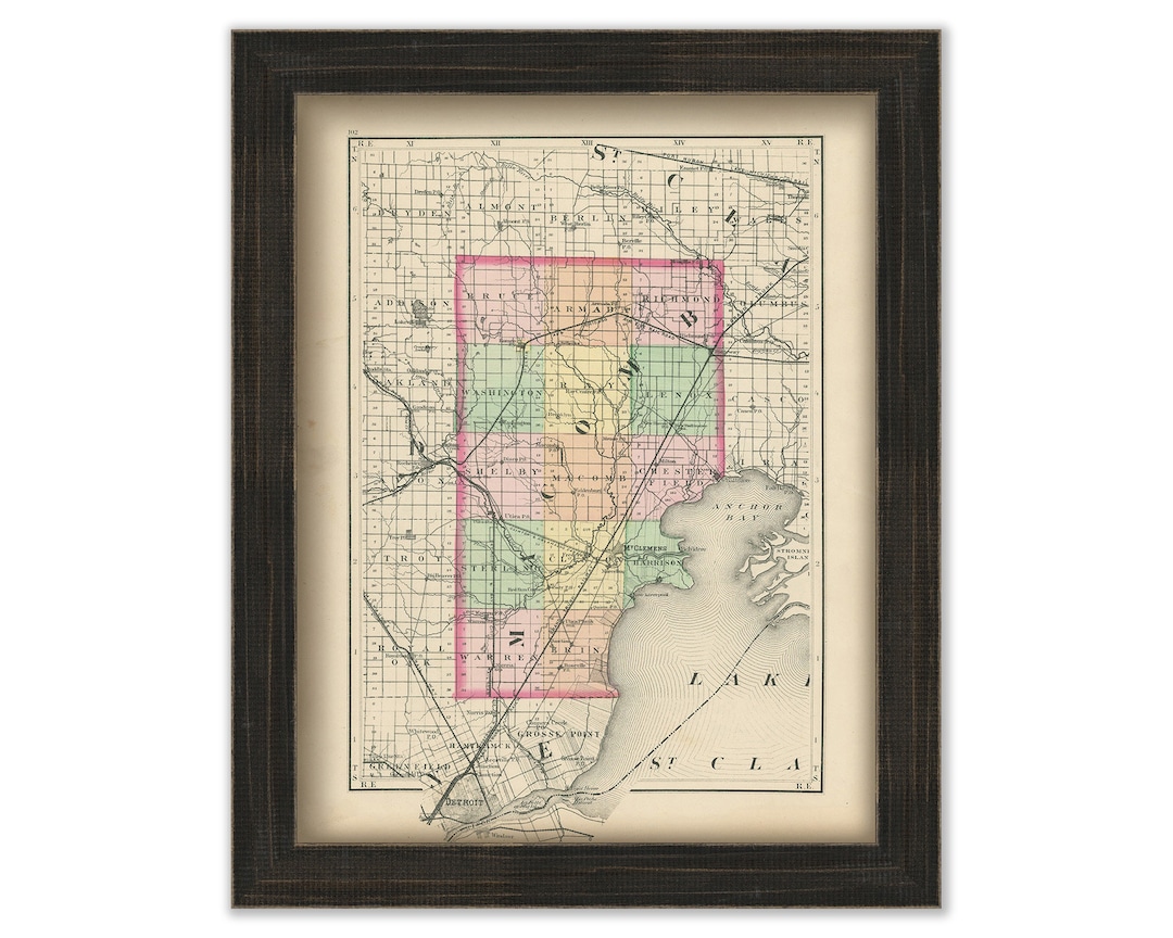 MACOMB COUNTY, Michigan 1873 Map - Replica or Genuine Original - Etsy