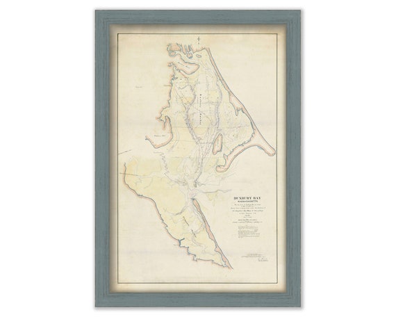 DUXBURY BAY Massachusetts 1871 Nautical Chart | Etsy