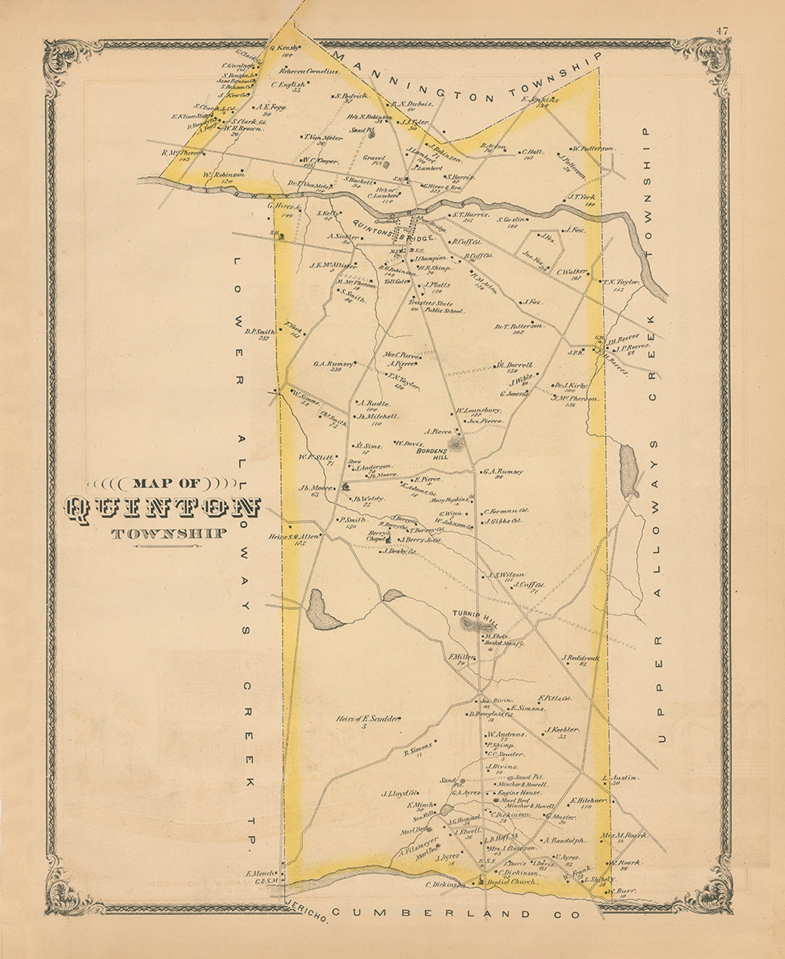 QUINTON New Jersey 1879 Map - Etsy