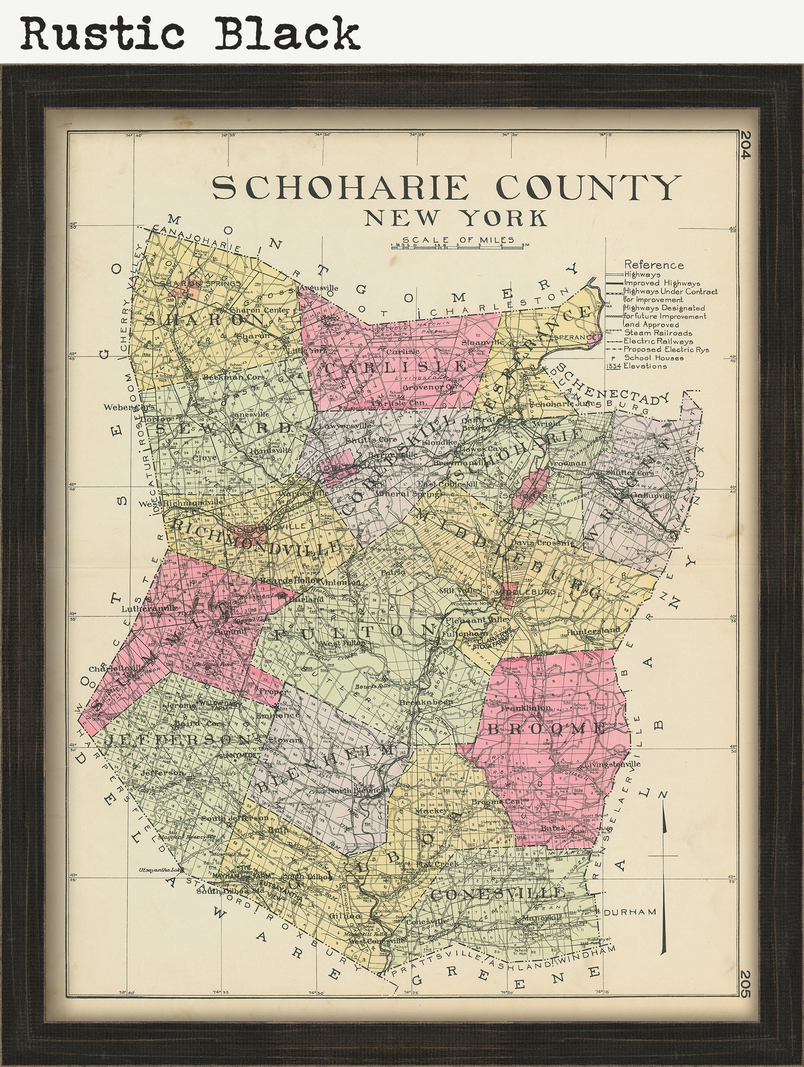 SCHOHARIE County, New York 1912 Map, Replica or GENUINE ORIGINAL - Etsy