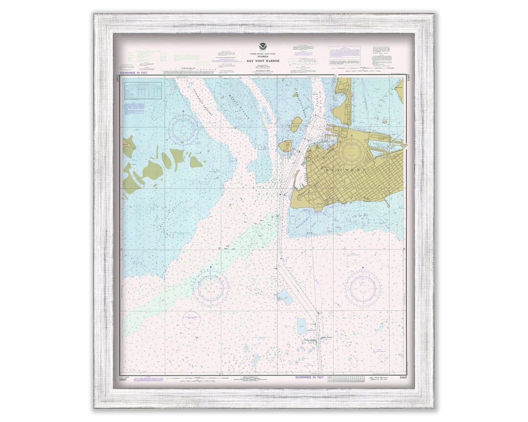 KEY WEST HARBOR, Florida - 1982 Noaa Chart - Etsy