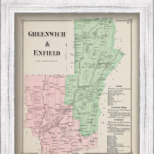 Towns of GREENWICH and ENFIELD, Massachusetts 1873 Map - Etsy